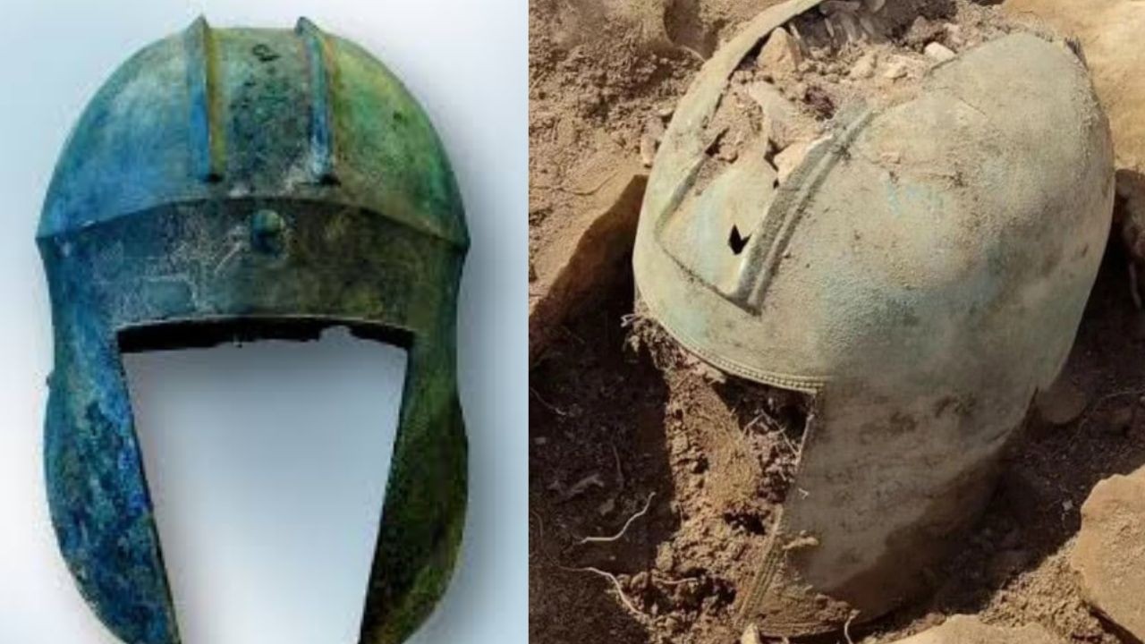 Back in time! Ancient helmet dating back 2,500 years unearthed by ...